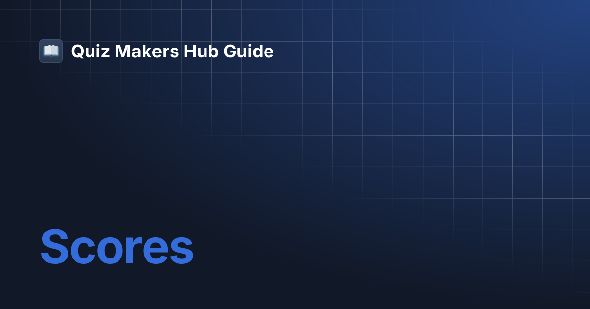 Scores | Quiz Makers Hub Guide